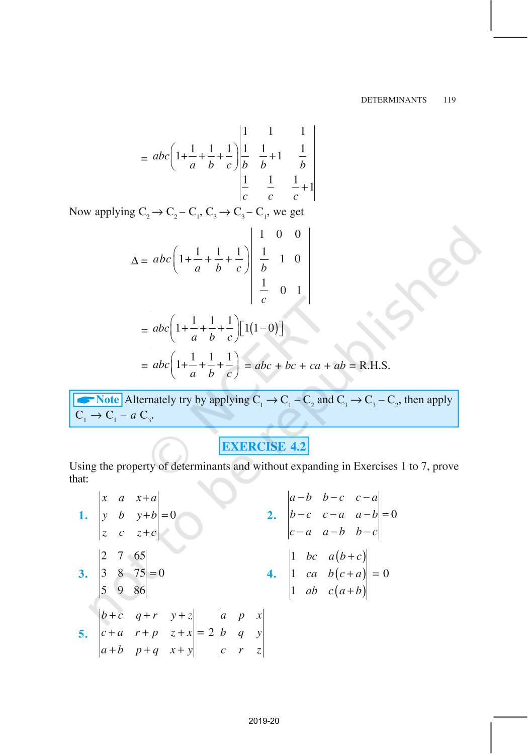 Determinants - NCERT Book of Class 12 Mathematics Part I